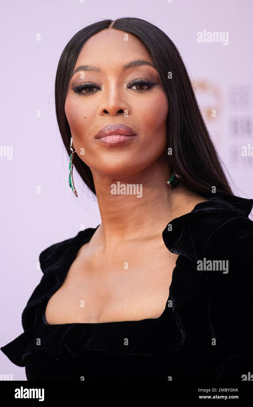 Naomi Campbell poses for photographers upon arrival at the 75th British ...