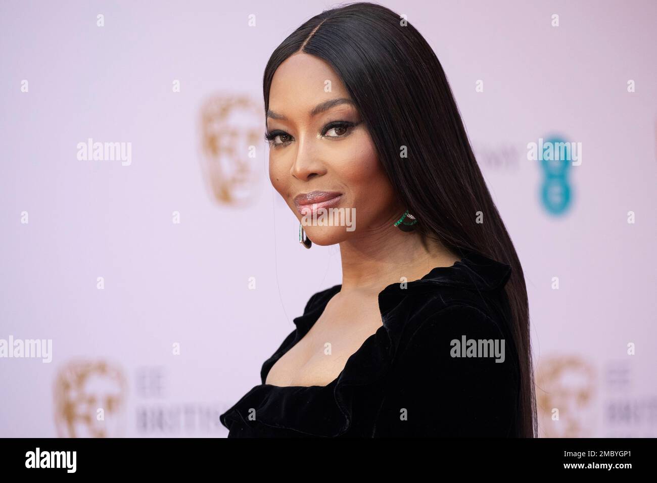 Naomi Campbell poses for photographers upon arrival at the 75th British ...