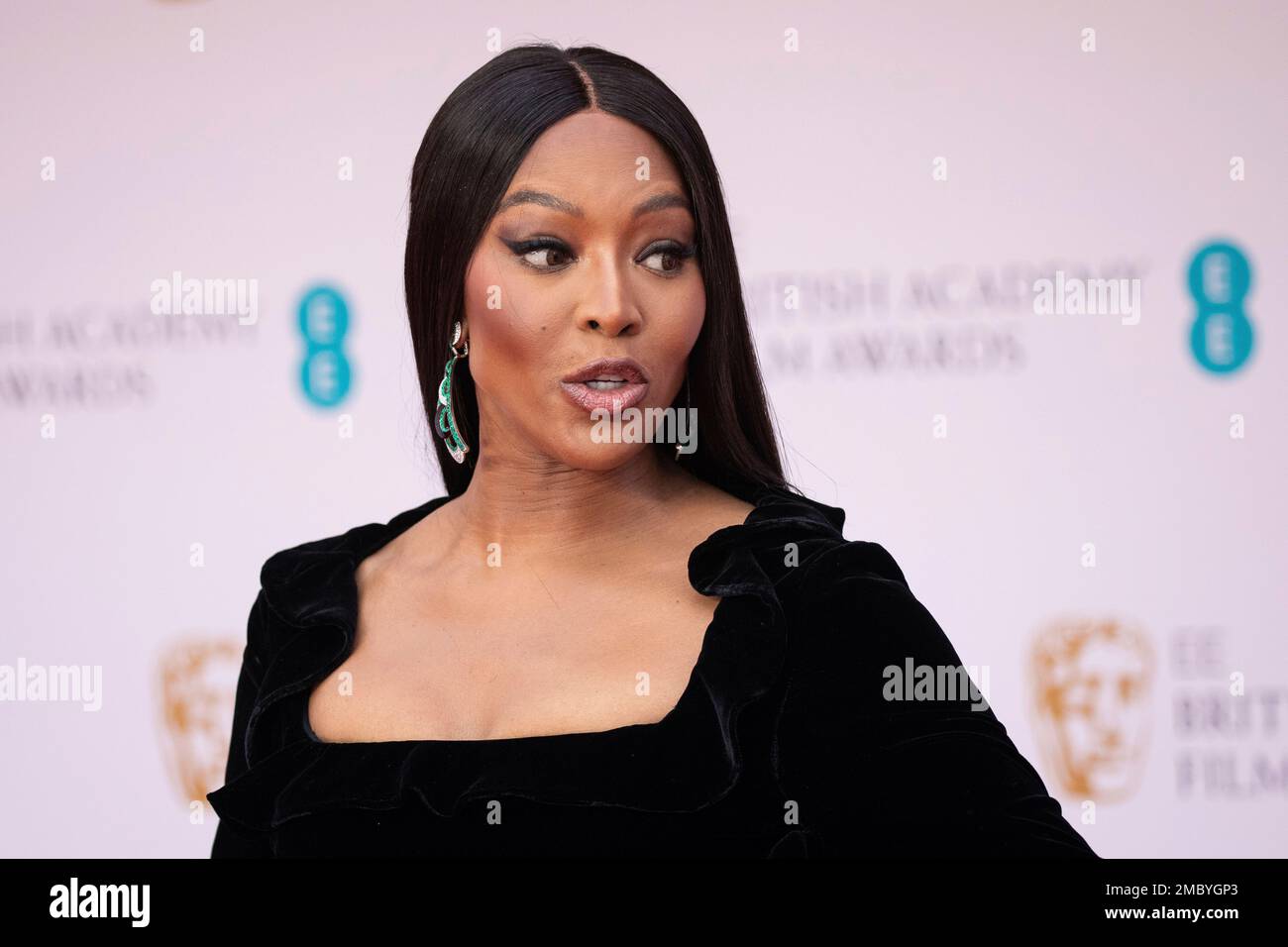Naomi Campbell poses for photographers upon arrival at the 75th British ...