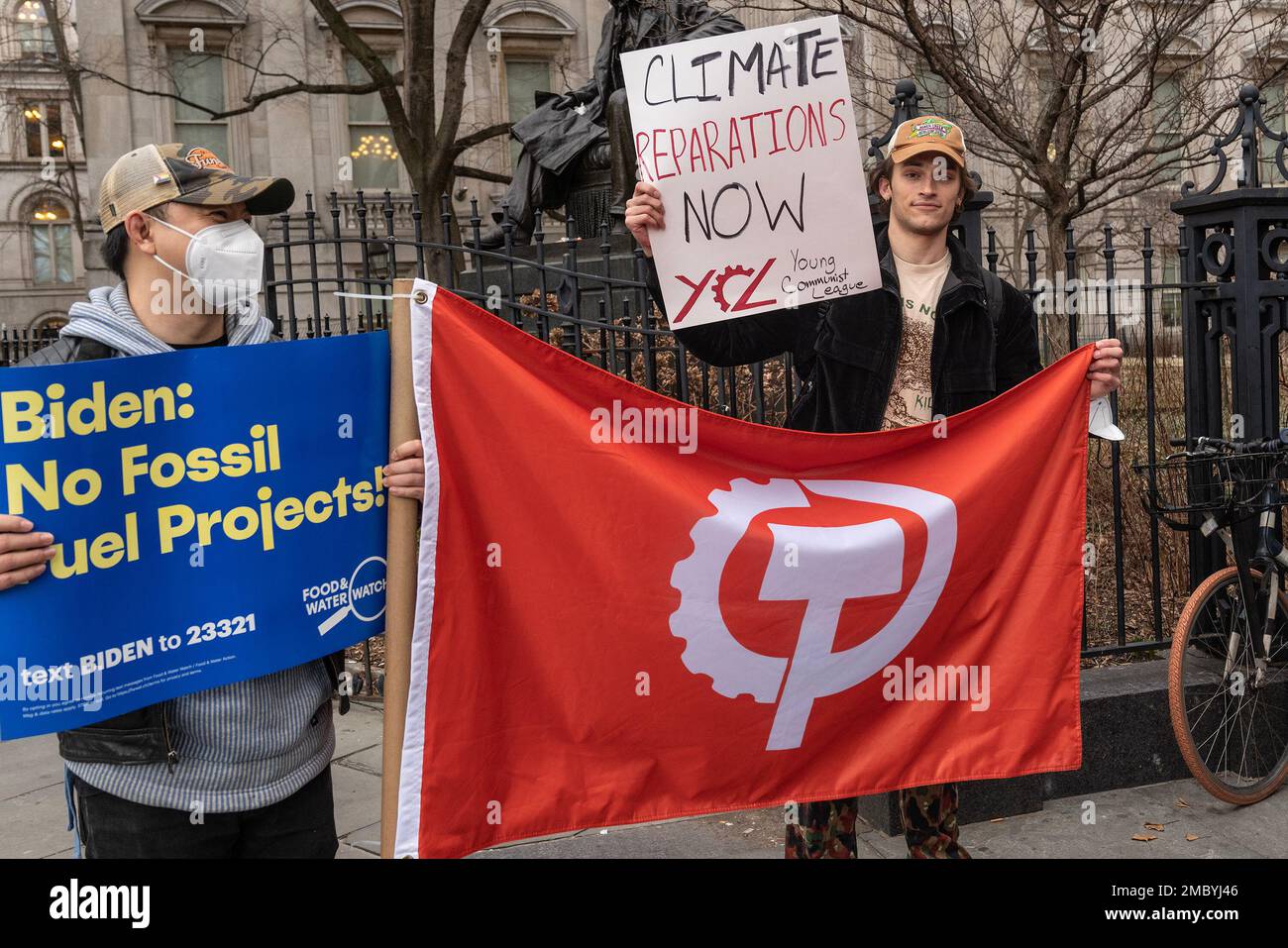 New York, United States. 20th Jan, 2023. Activists rally demanding ...