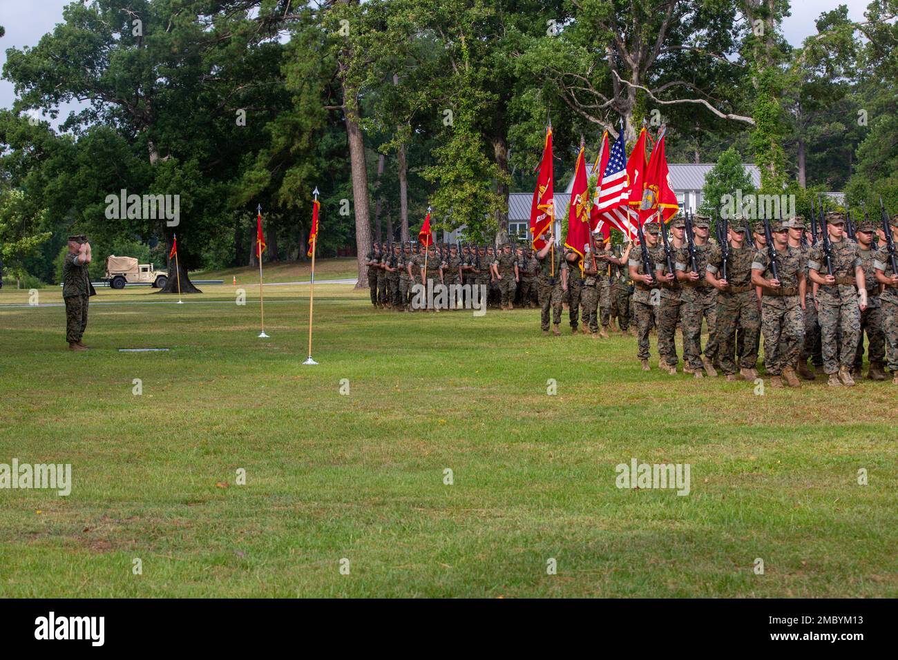 U.S. Marines with Marine Air Control Group (MACG) 28 conduct a pass and ...