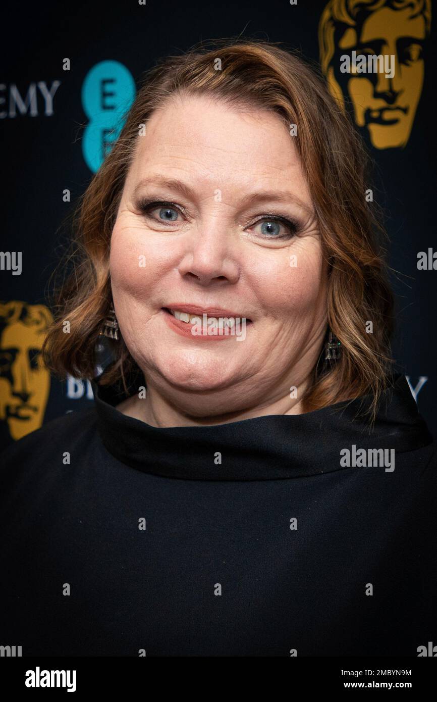 Joanna Scanlan poses for photographers upon arrival at the 75th British ...