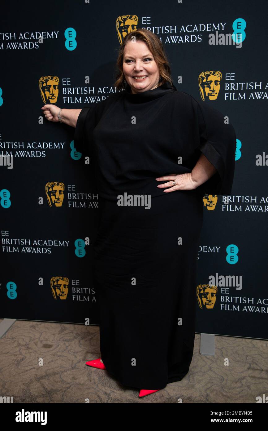 Joanna Scanlan poses for photographers upon arrival at the 75th British ...