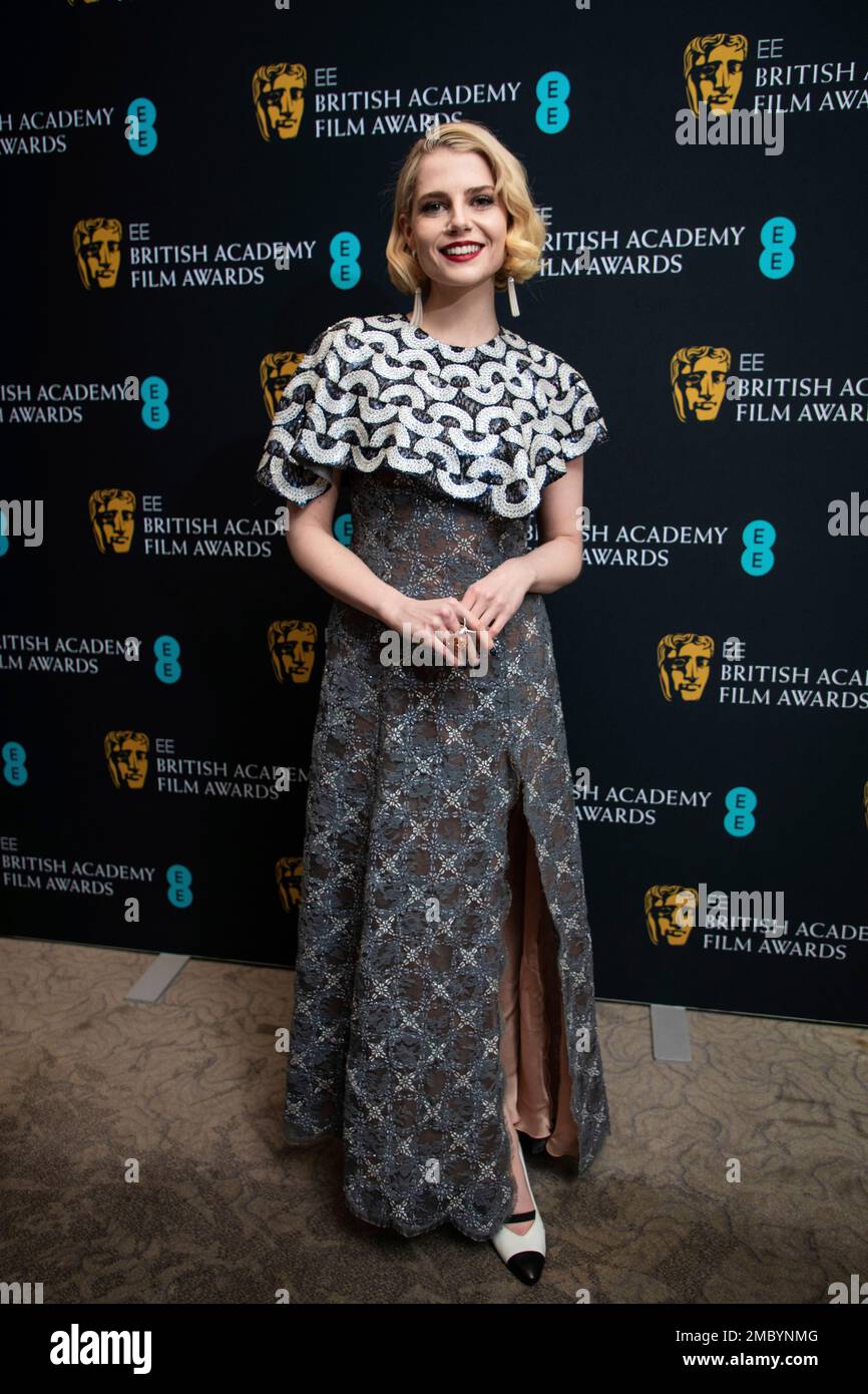Lucy Boynton poses for photographers upon arrival at the BAFTA Film ...