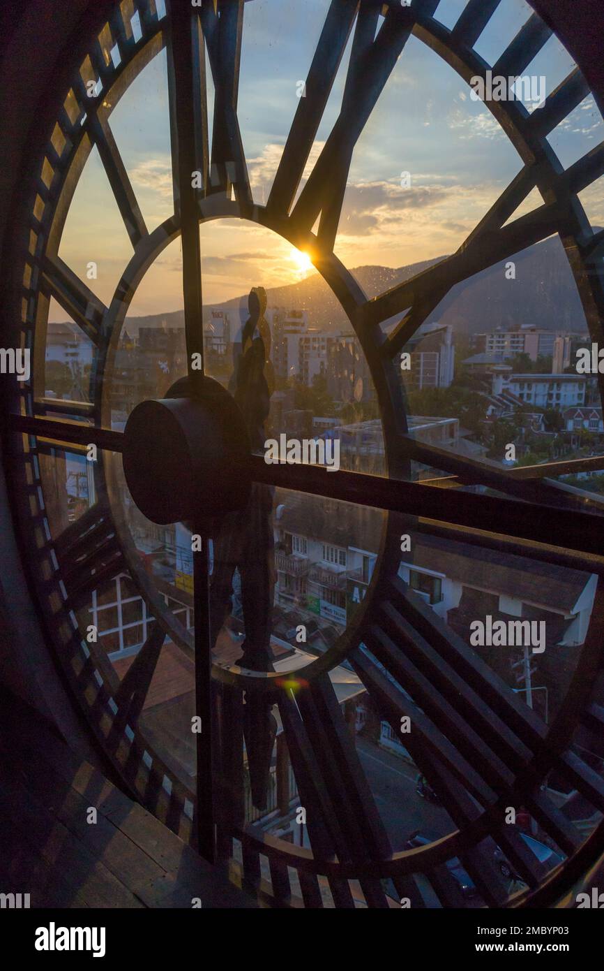 Behind the Clock Tower in One Nimman at Sunset Stock Photo - Alamy