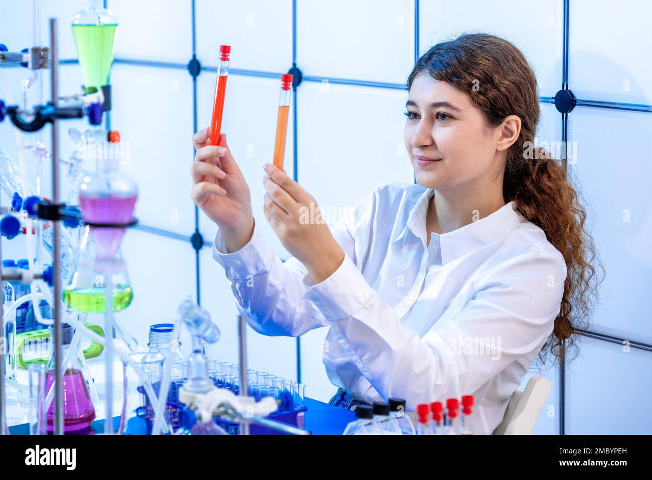 laboratory assistant test tubes in a chemical laboratory Stock Photo ...