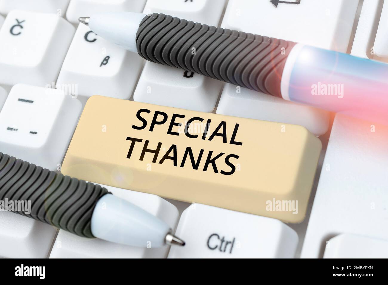 Conceptual caption Special Thanks, Business showcase expression of ...