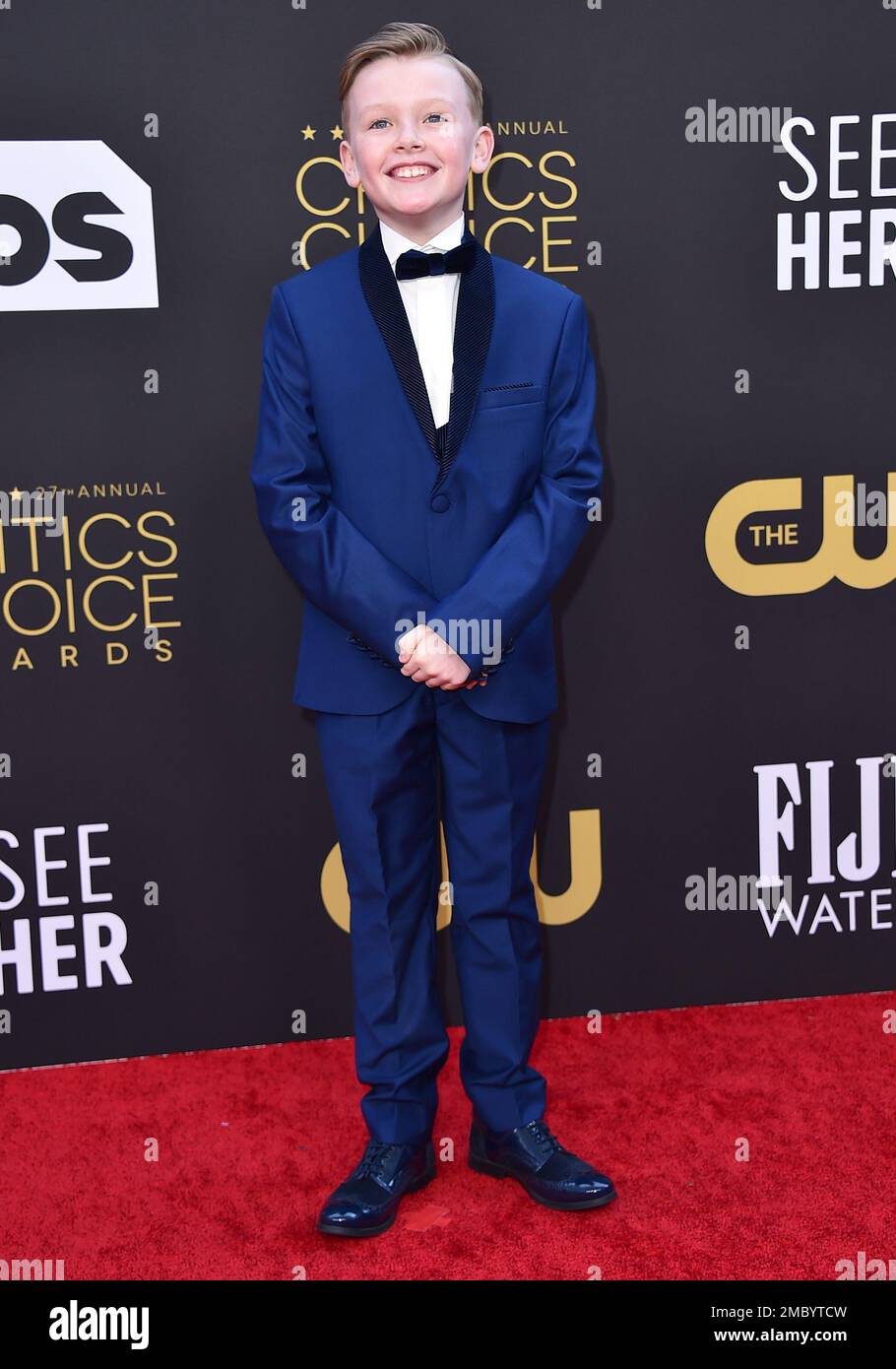 Jude Hill arrives at the 27th annual Critics Choice Awards on Sunday ...
