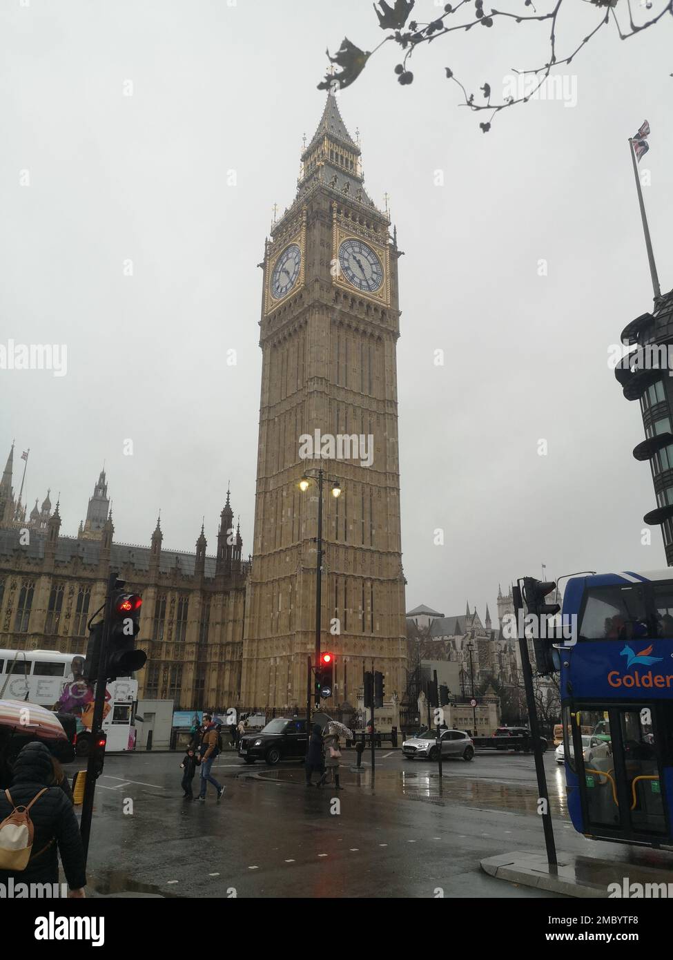 the Big ben tower on a rainy day Stock Photo - Alamy