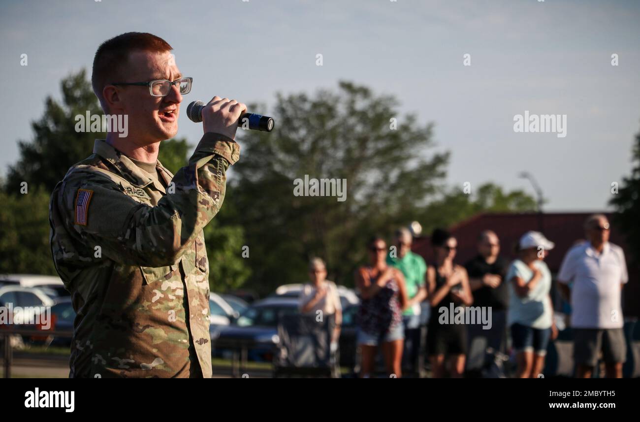 An Iowa Army National Guard Soldier assigned to the 34th Army Band ...