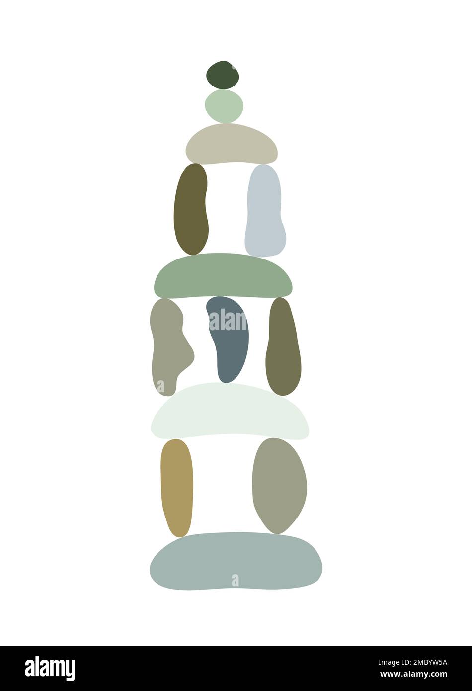 Zen stones cairns simple abstract flat style vector illustration, relax ...
