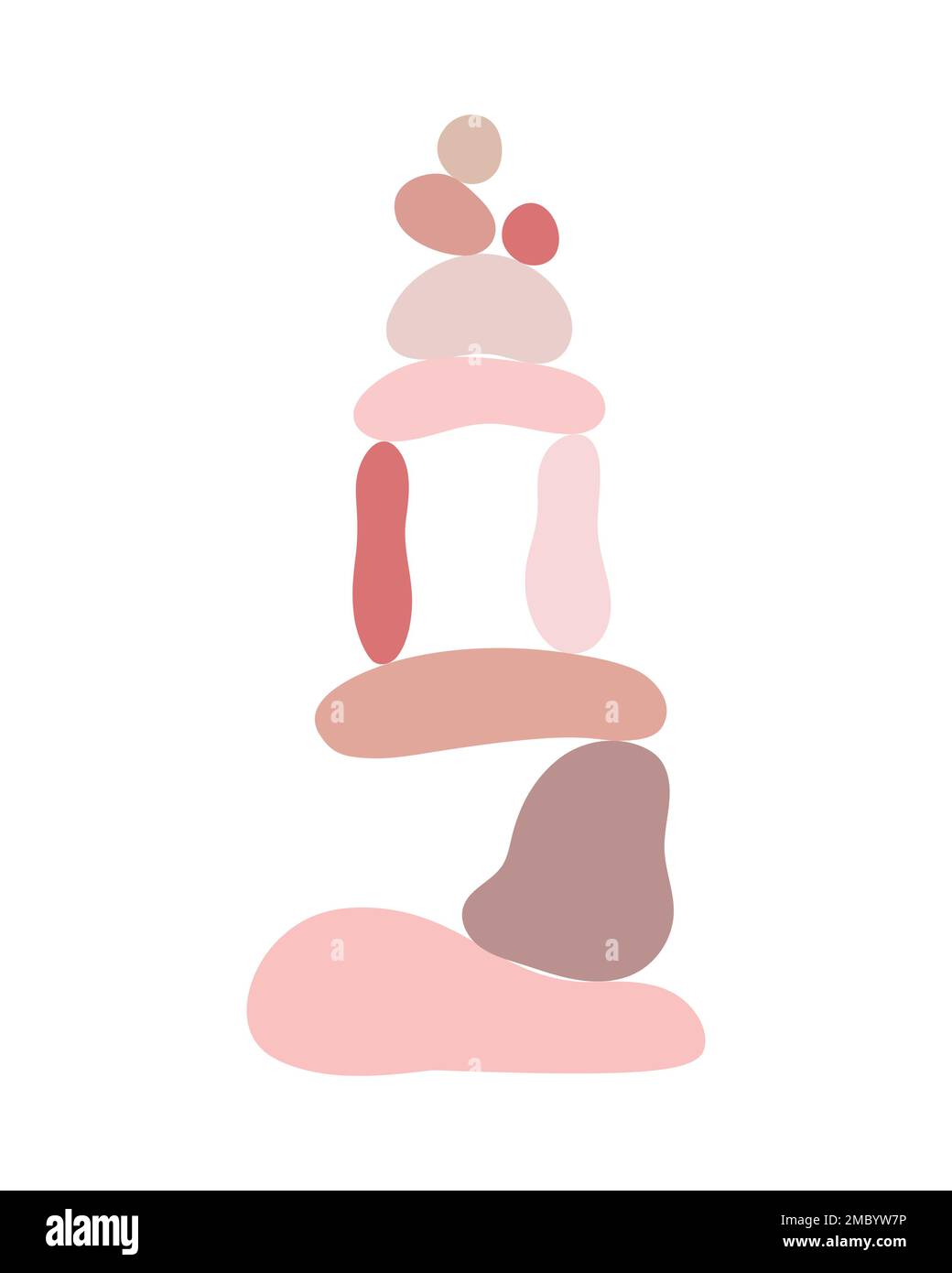 Zen stones cairns simple abstract flat style vector illustration, relax ...