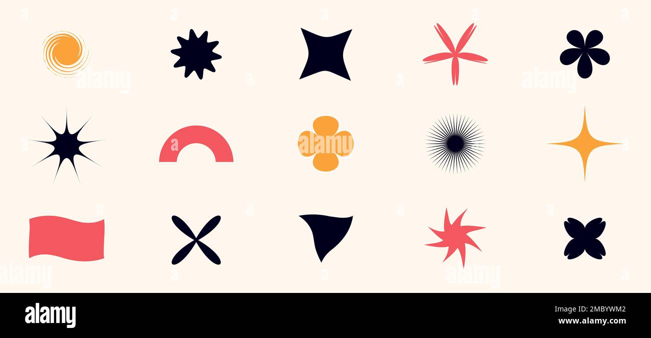 Bold primitive figures. Brutalism shapes for swiss style. Abstract ...