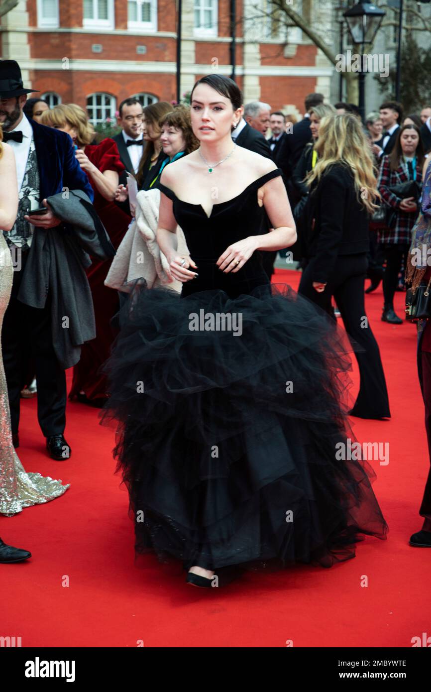 Daisy Ridley poses for photographers upon arrival at the 75th British ...