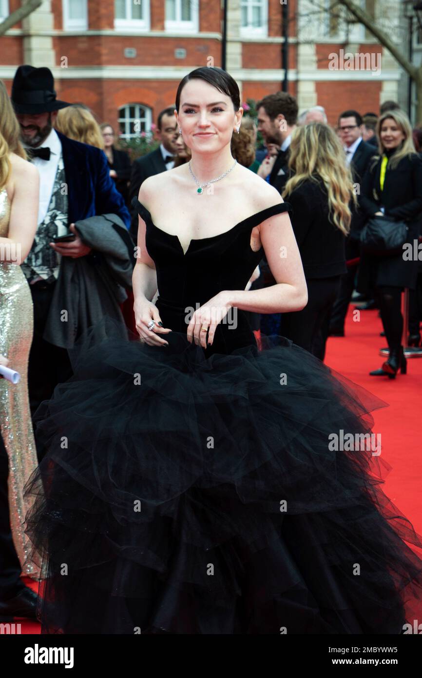 Daisy Ridley poses for photographers upon arrival at the 75th British ...