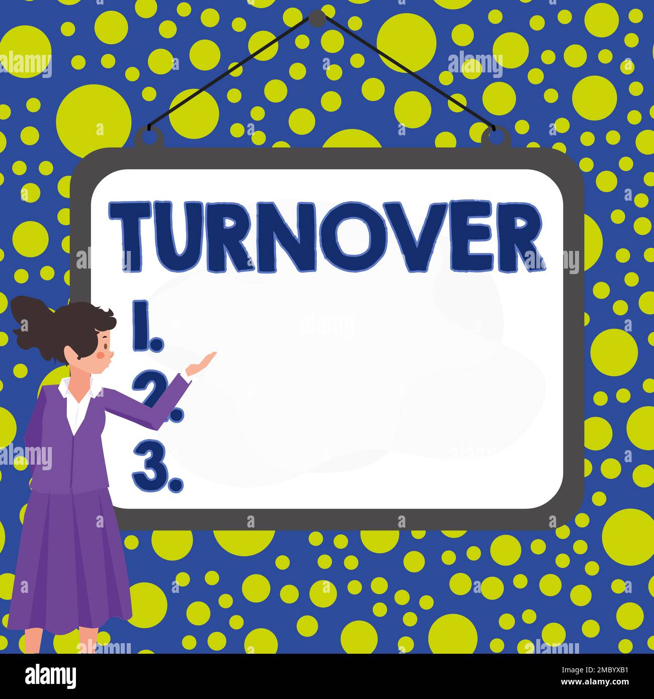 Text caption presenting Turnover. Concept meaning the percentage of ...