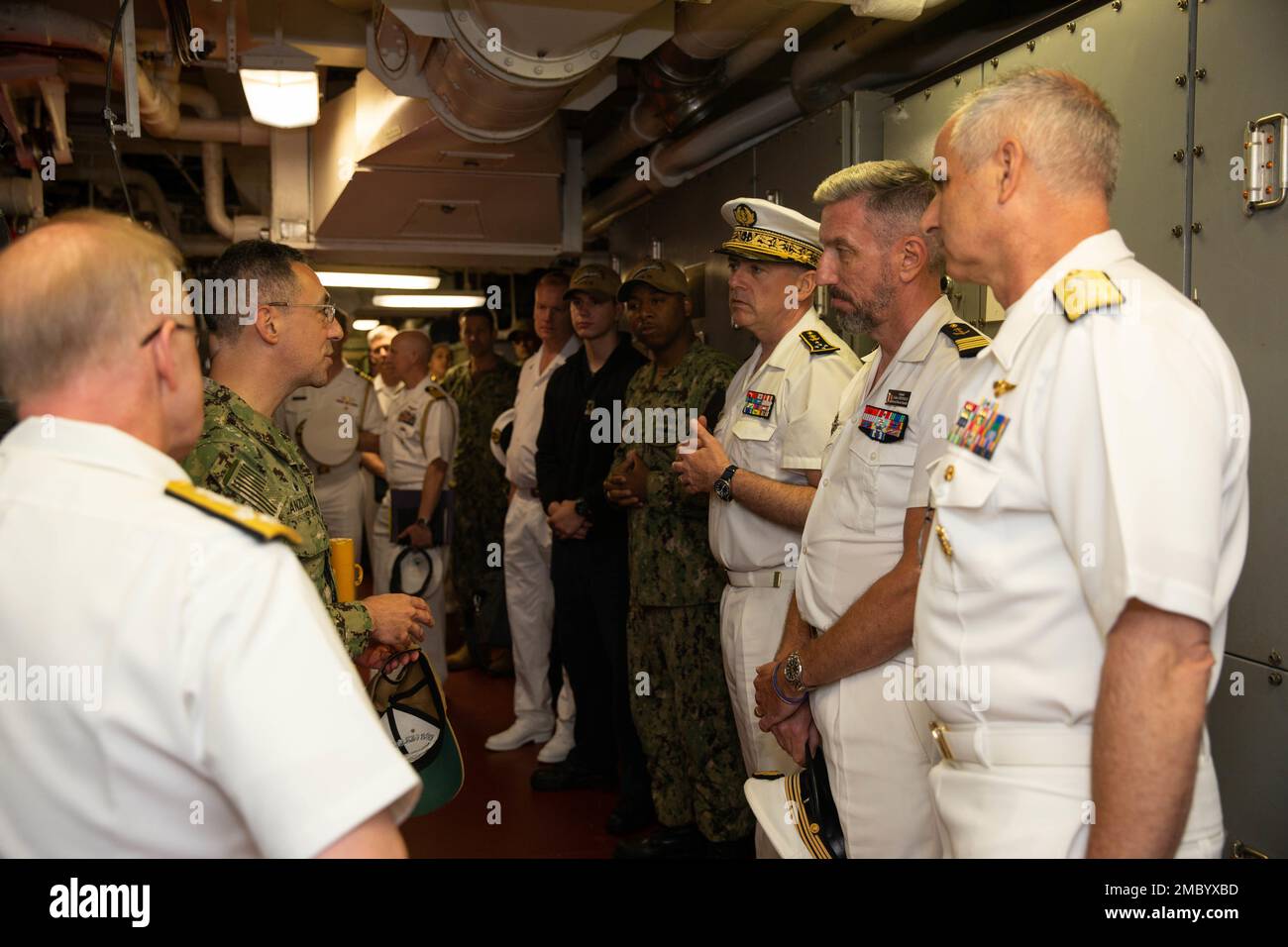 Capt. Paul Lanzilotta, second from left, USS Gerald R. Ford’s (CVN 78 ...