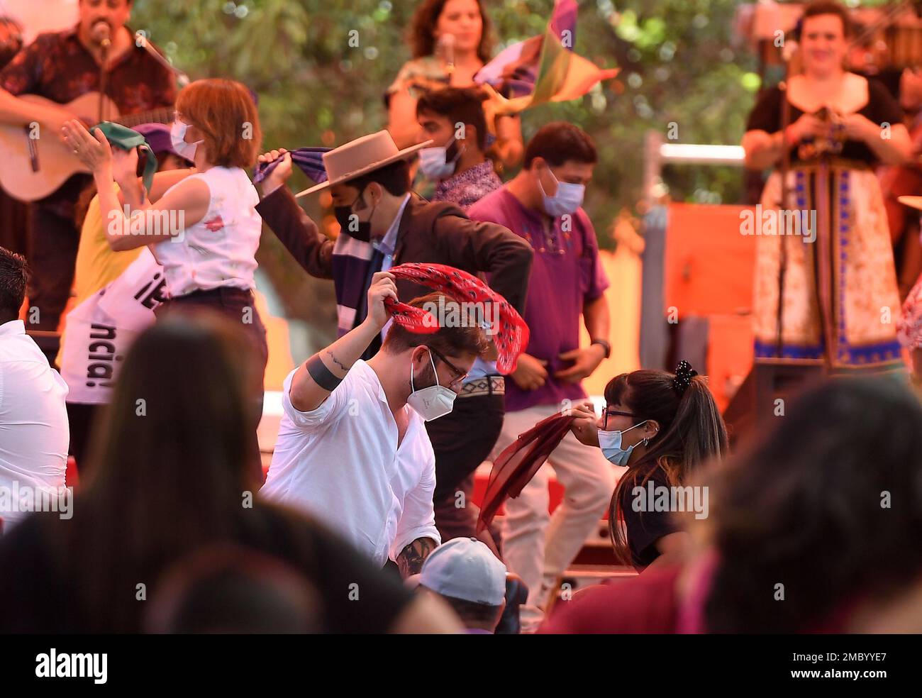 Chile's new President Gabriel Boric dances "Cueca," a Chilean folk ...