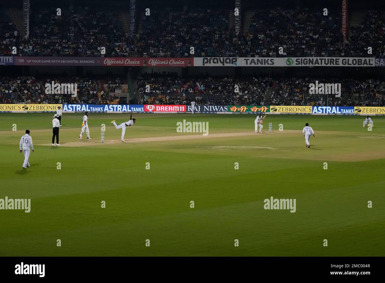 Sri Lanka's Vishwa Fernando bowls to India's Ravindra Jadeja during the ...