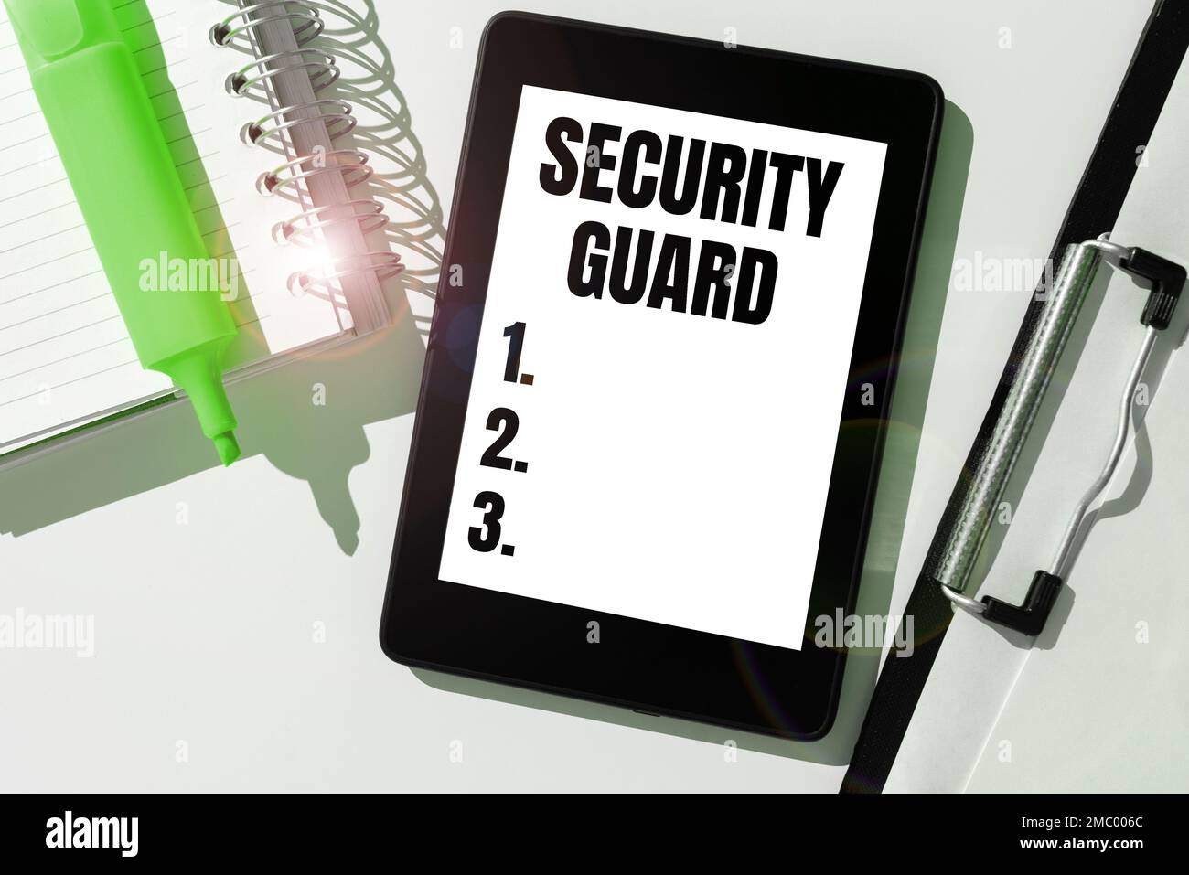 Text showing inspiration Security Guard. Internet Concept tools used to ...