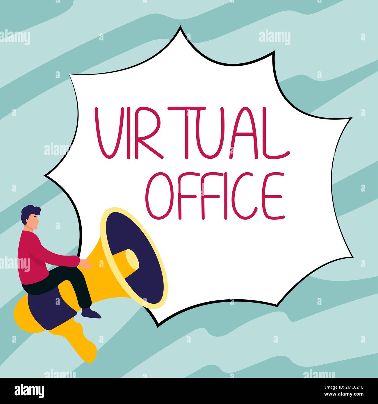 Sign displaying Virtual Office. Internet Concept Mobile work ...