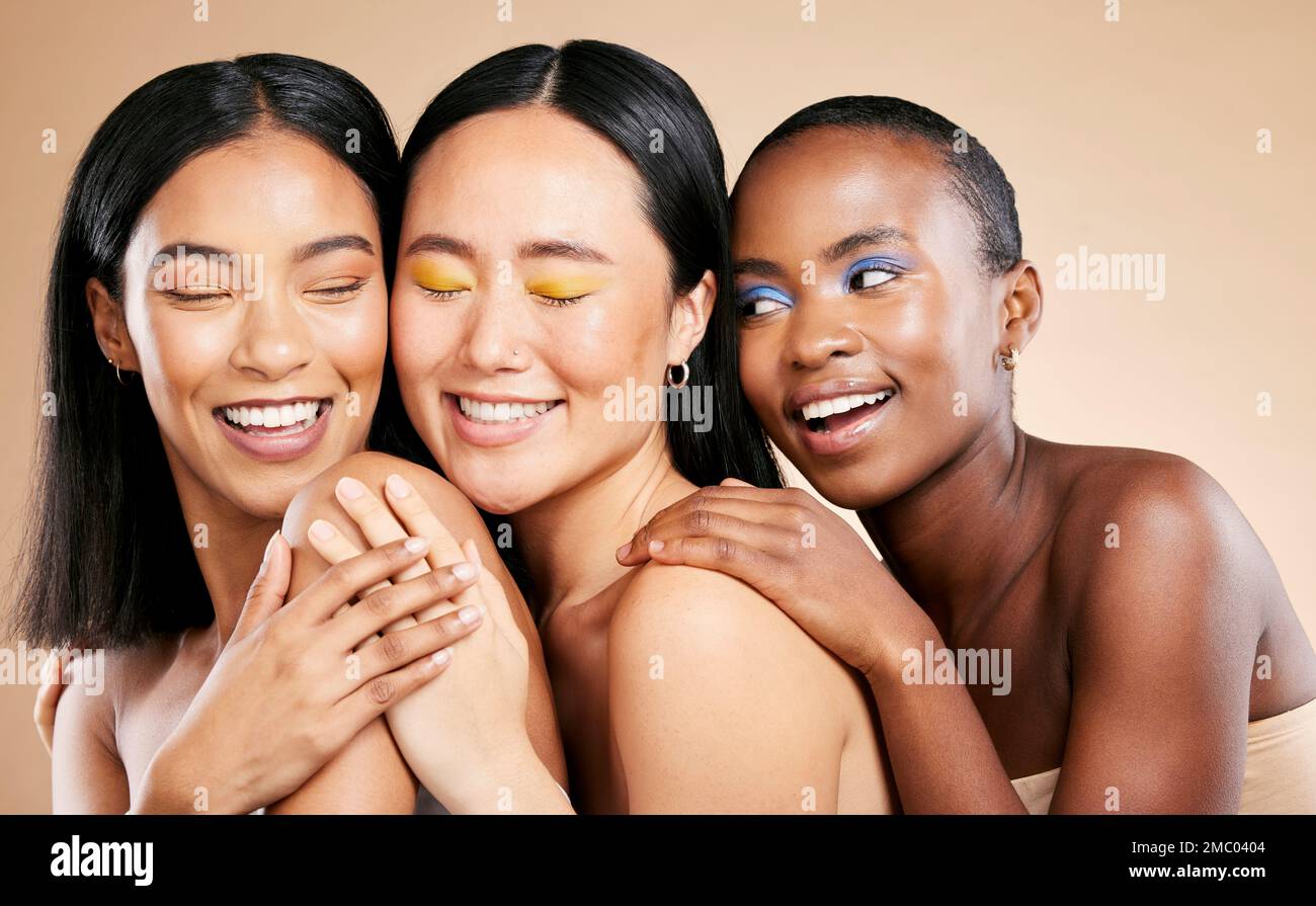 Women, makeup and face skincare wellness, cosmetics dermatology and ...