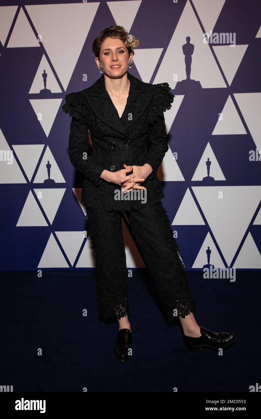 Ari Wegner poses for photographers upon arrival at the Academy Awards ...