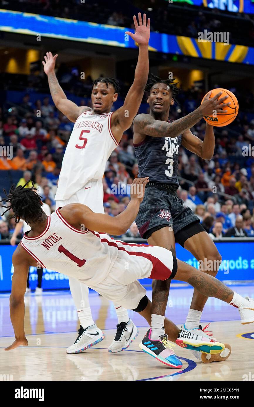 Texas A&M guard Quenton Jackson (3) gets fouled by Texas A&M guard ...