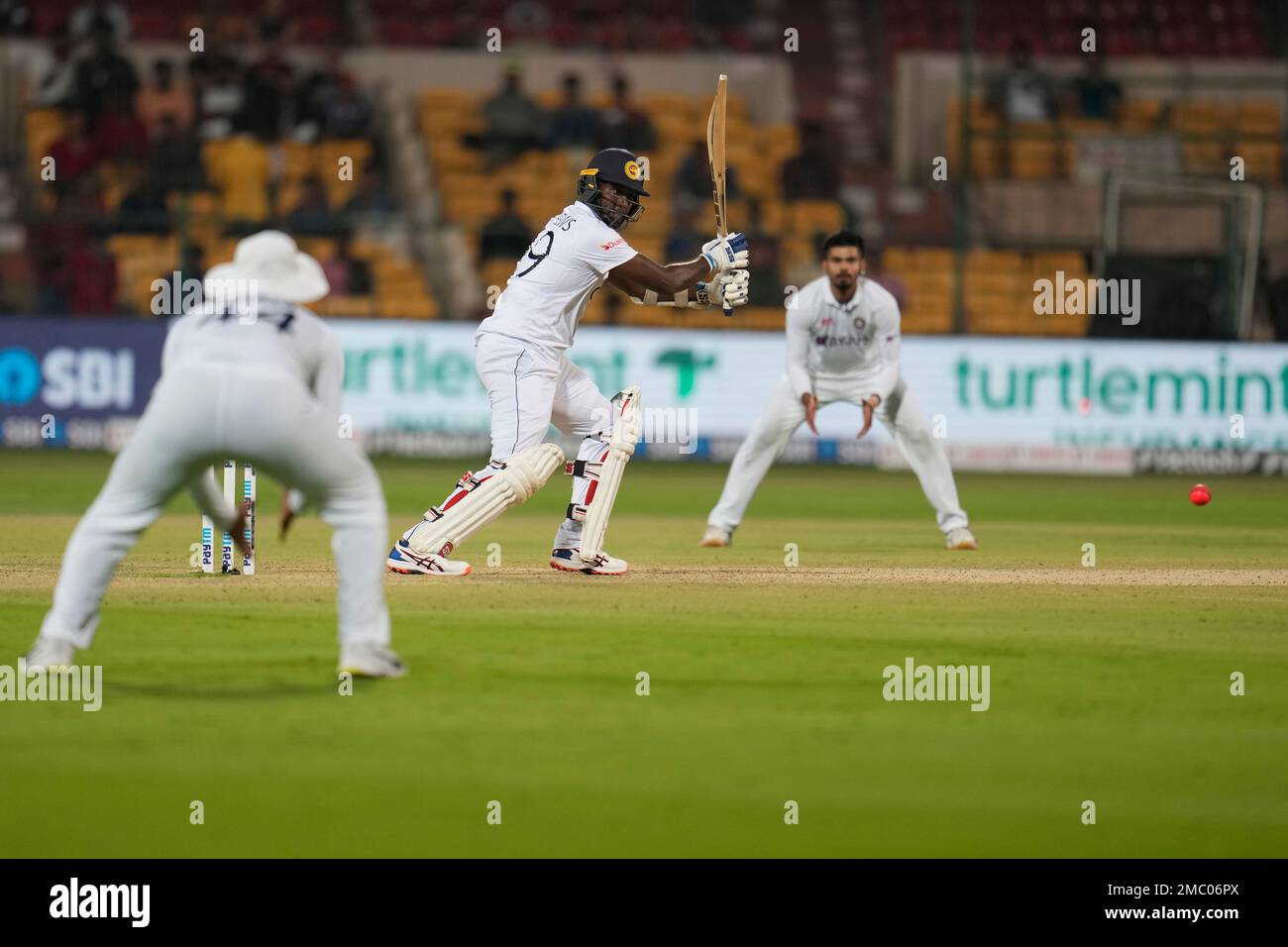 Sri Lanka's Angelo Mathews bats during the first day of the second ...