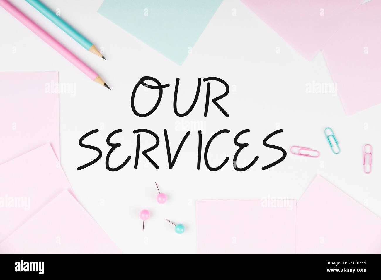 Text sign showing Our Services, Business idea The occupation or ...