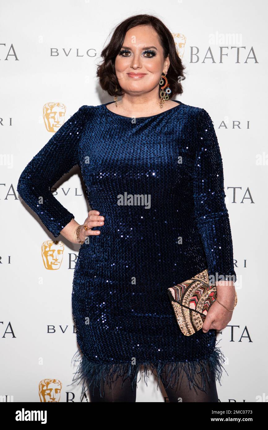 Deborah Frances-White poses for photographers upon arrival at the BAFTA ...