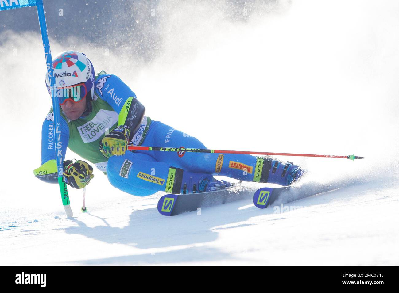 Italy's Luca De Aliprandini speeds down the course during an alpine ski ...