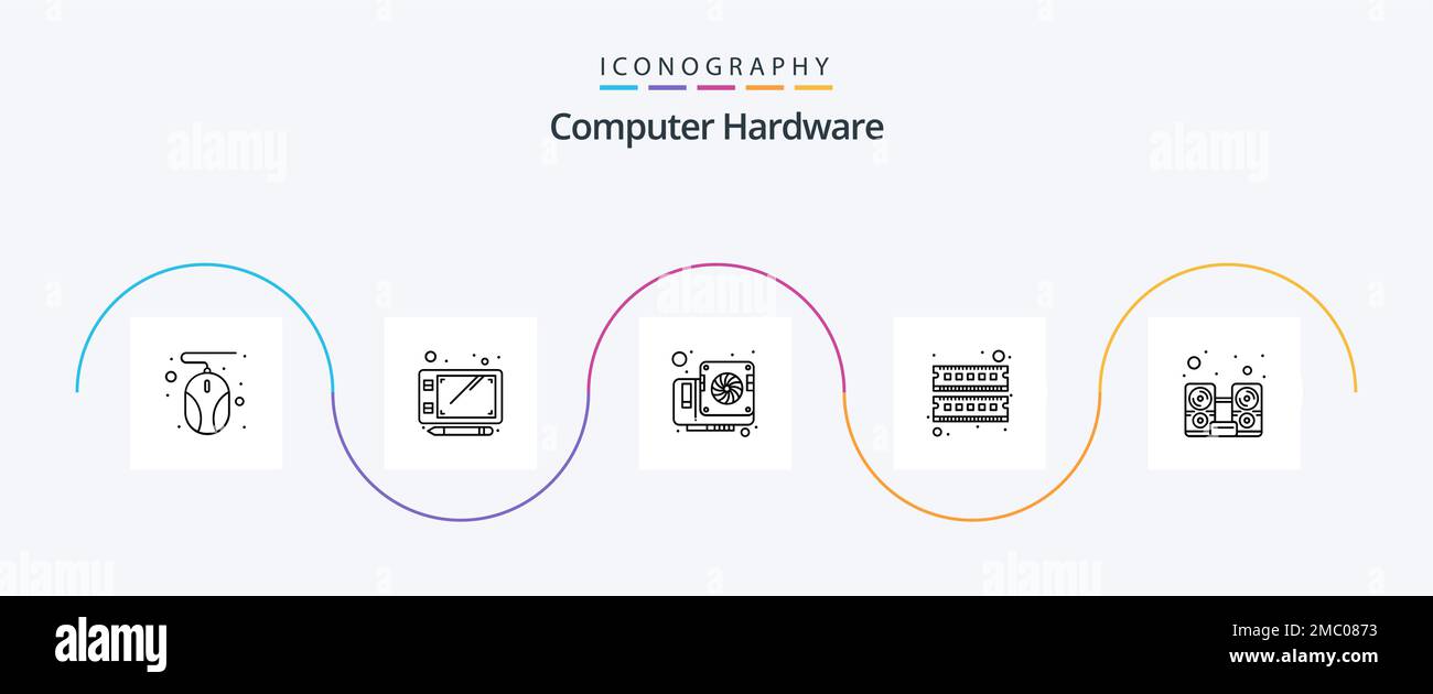 Computer Hardware Line 5 Icon Pack Including speaker. hardware. hardware. computer. hardware ...