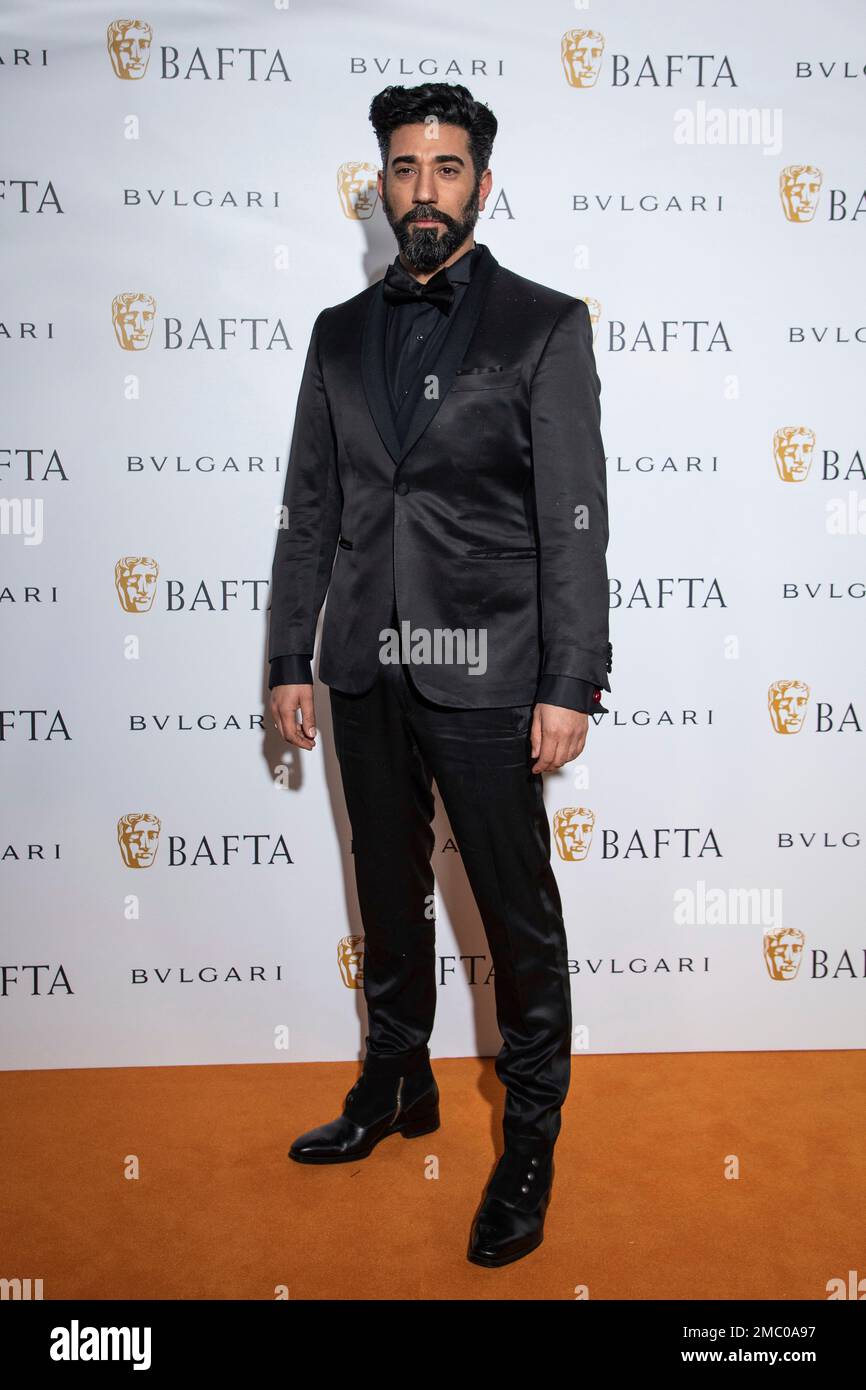 Ray Panthaki poses for photographers upon arrival at the BAFTA Gala ...