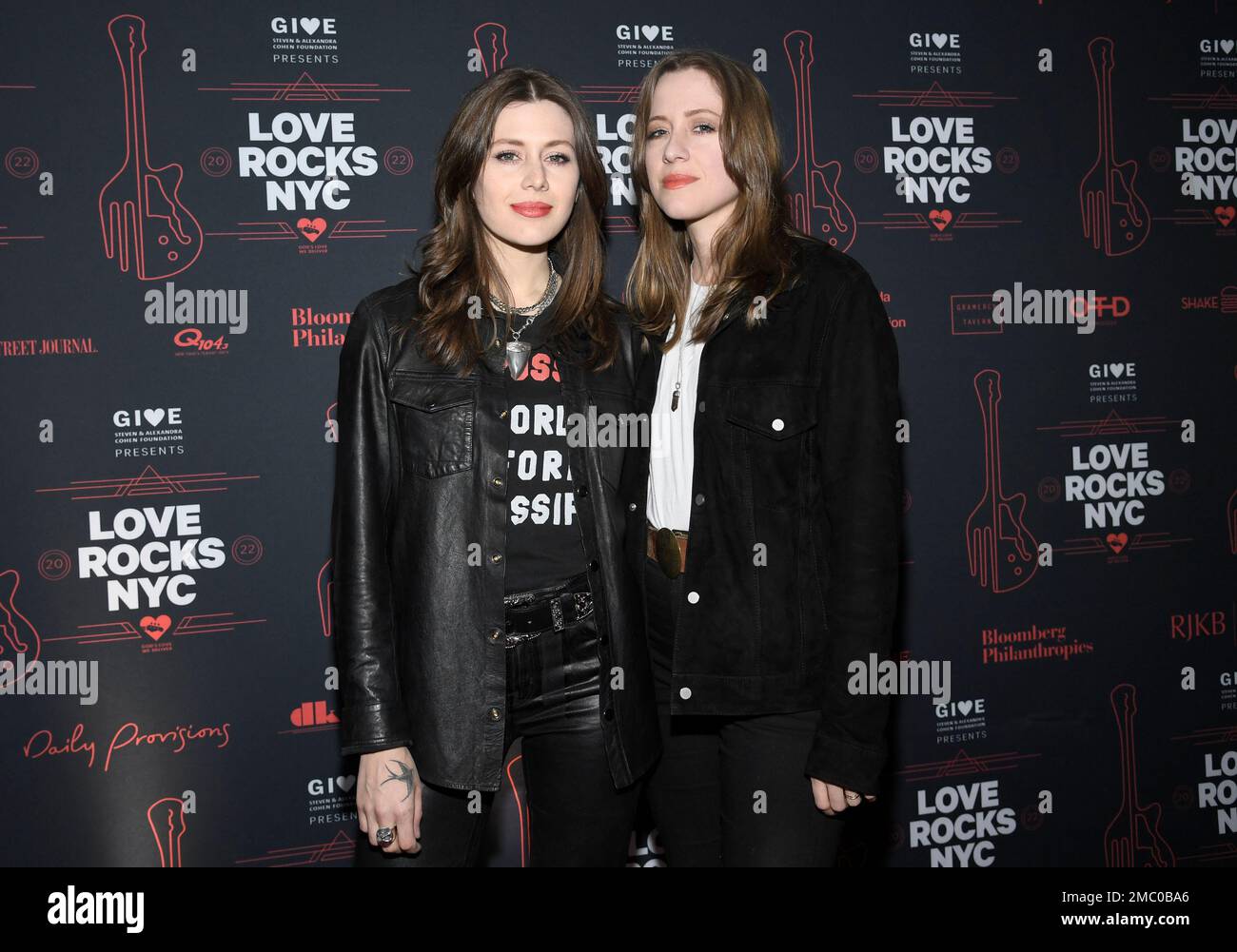 Rebecca Lovell, left, and Megan Lovell of Larkin Poe arrive at the ...