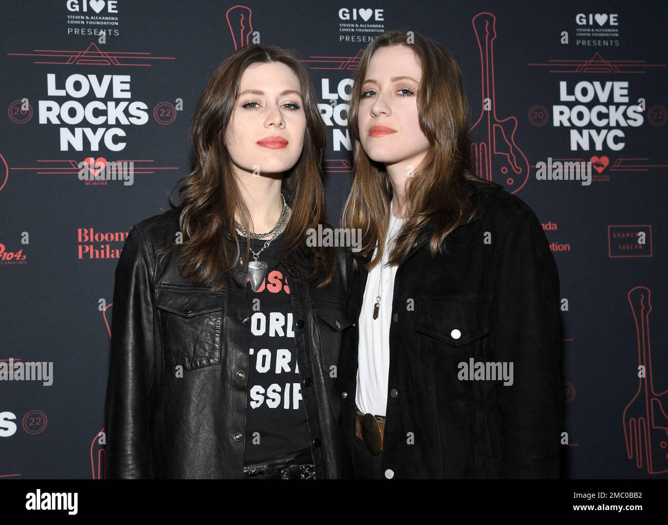 Rebecca Lovell, left, and Megan Lovell of Larkin Poe arrive at the ...
