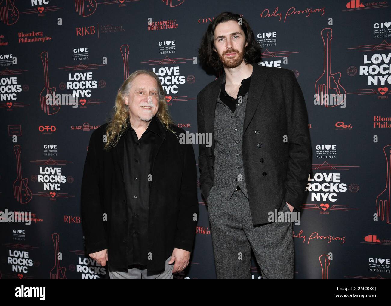 Warren Haynes, left, and Hozier pose together at the sixth annual Love ...