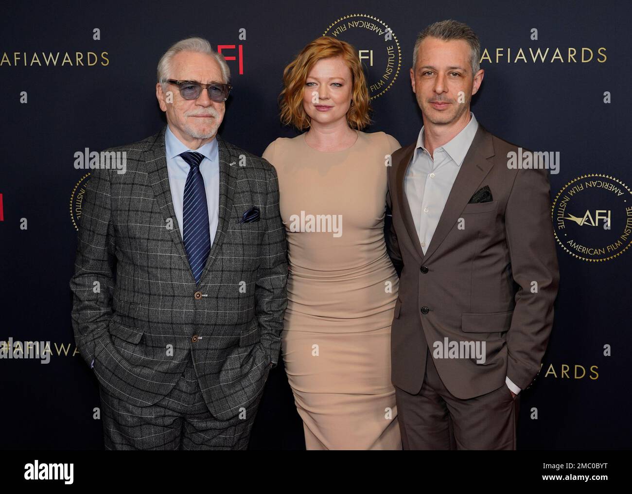Brian Cox, from left, Sarah Snook and Jeremy Strong, from the cast of ...