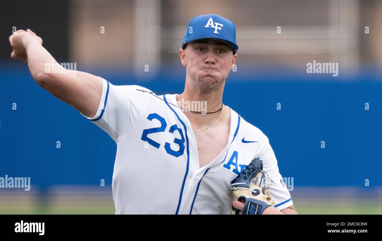 Air Force pitcher Paul Skenes pitches during an NCAA baseball game on ...