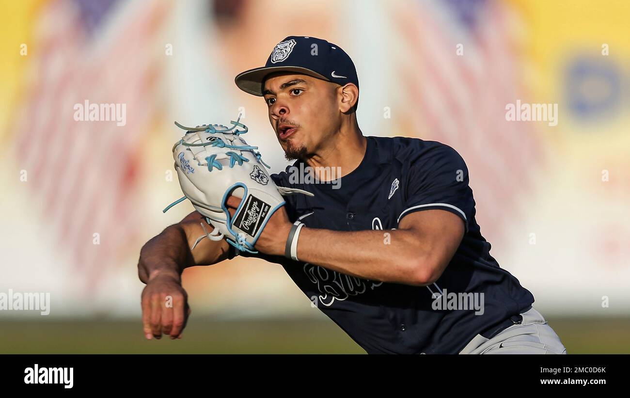 Butler infielder Jaylon Nauden (1) during warm-ups before an NCAA ...