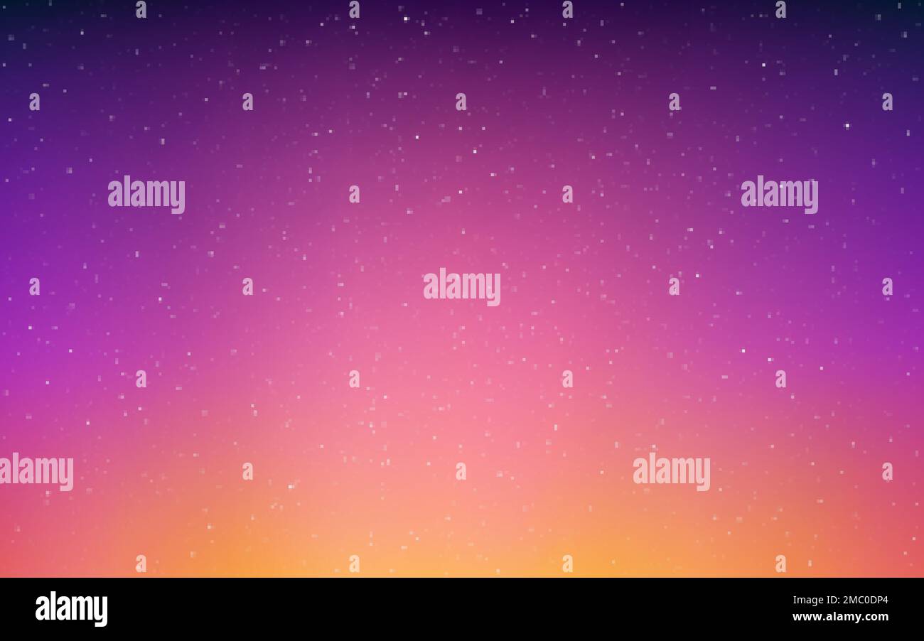 Sunset with stars. Orange beautiful sky. Blurred night background ...