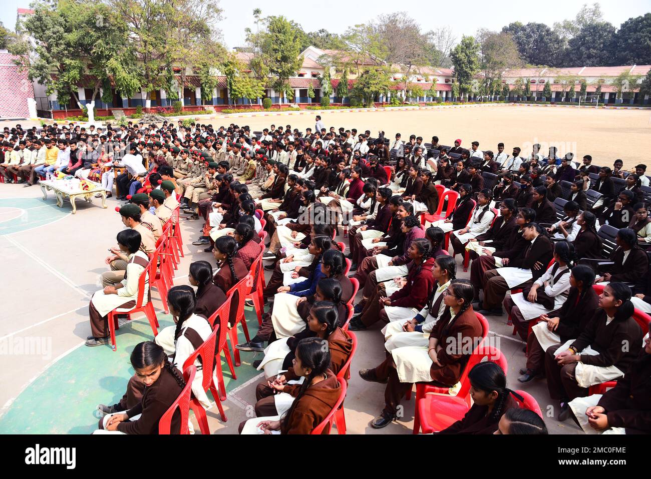 Jabalpur, Madhya Pradesh, India. 21st Jan, 2023. : Students from Model ...
