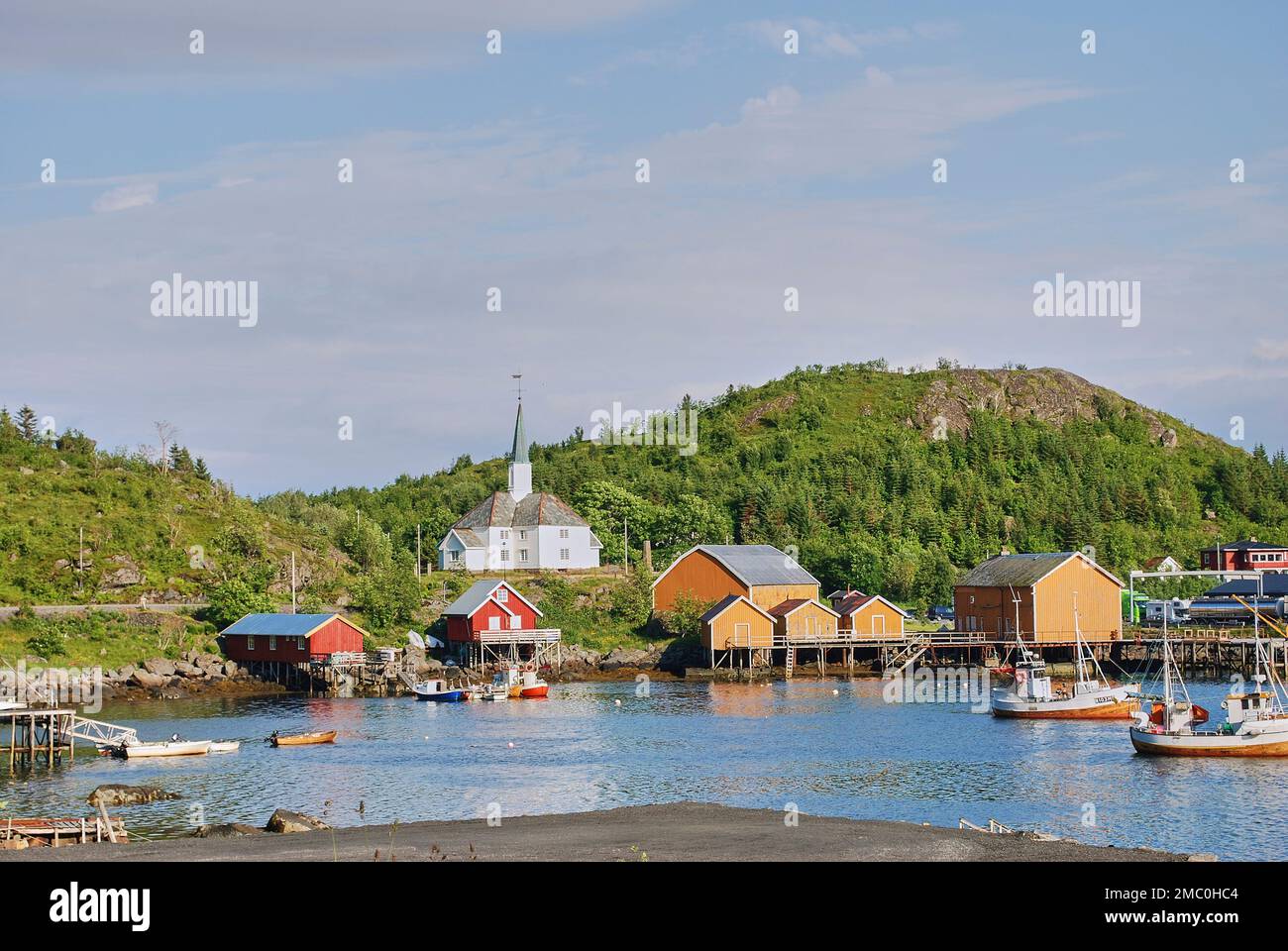 port of Moskenes is a typical little fishing harbor on the Lofoten ...