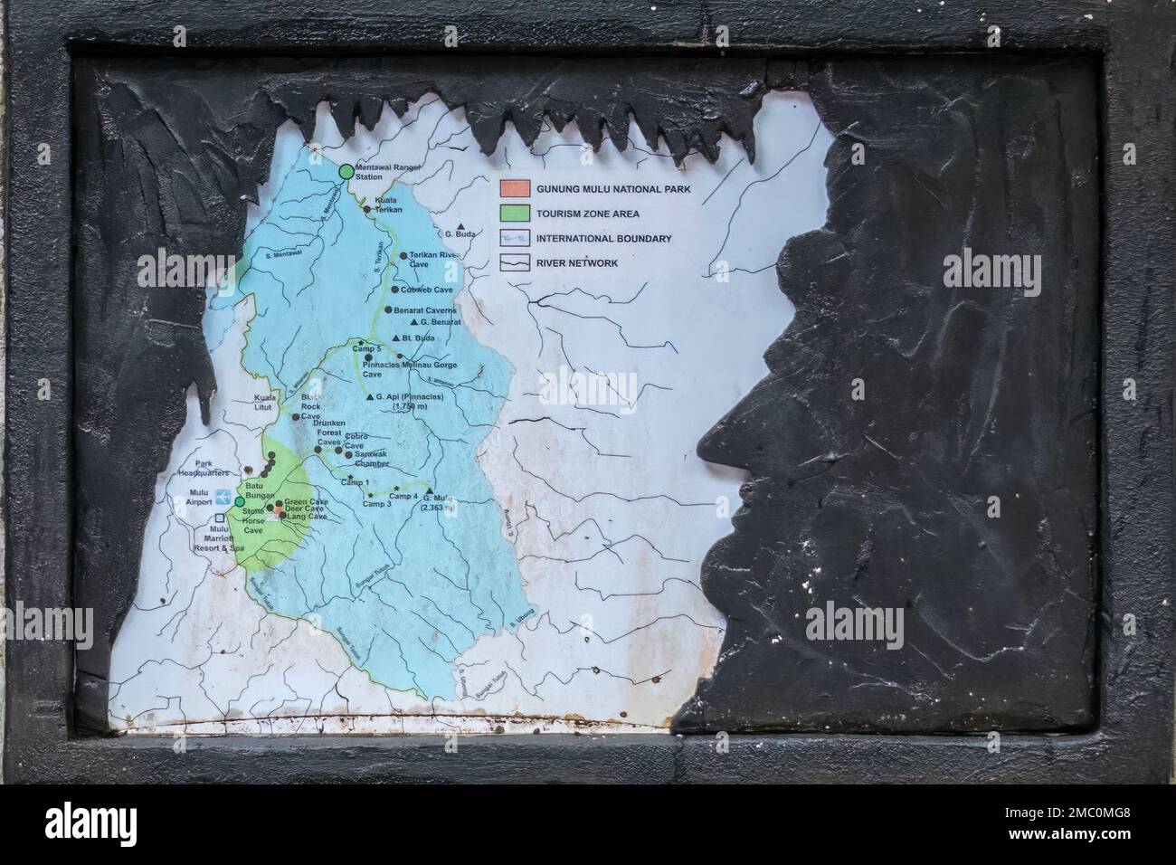 Gunung Mulu National Park Map Stock Photo - Alamy