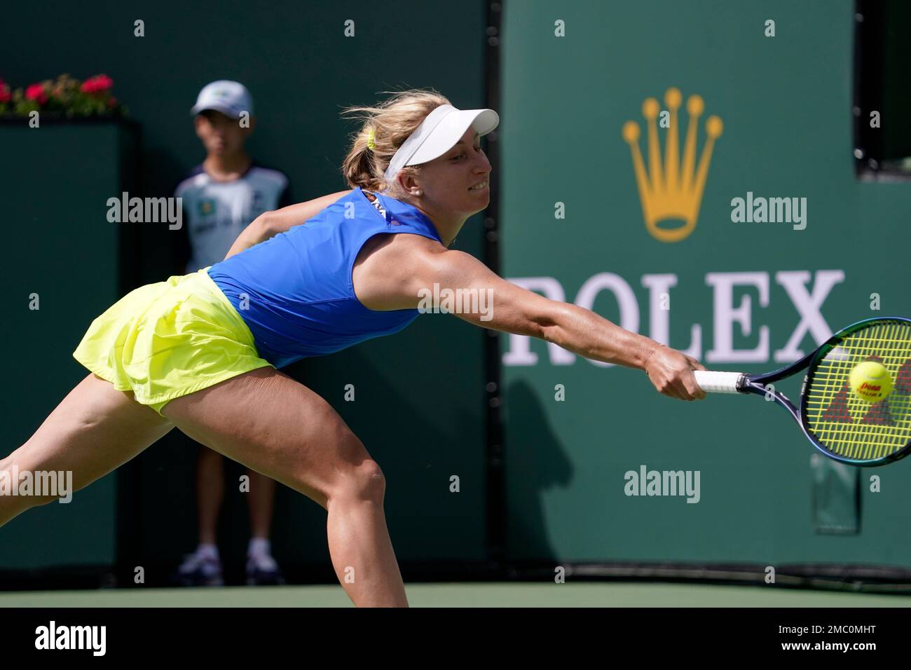 Daria Saville, of Australia, returns a shot to Zhang Shuai, of China ...