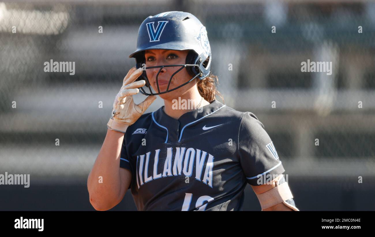 Villanova's Ryan Henry adjusts her helmet against Charlotte during an ...