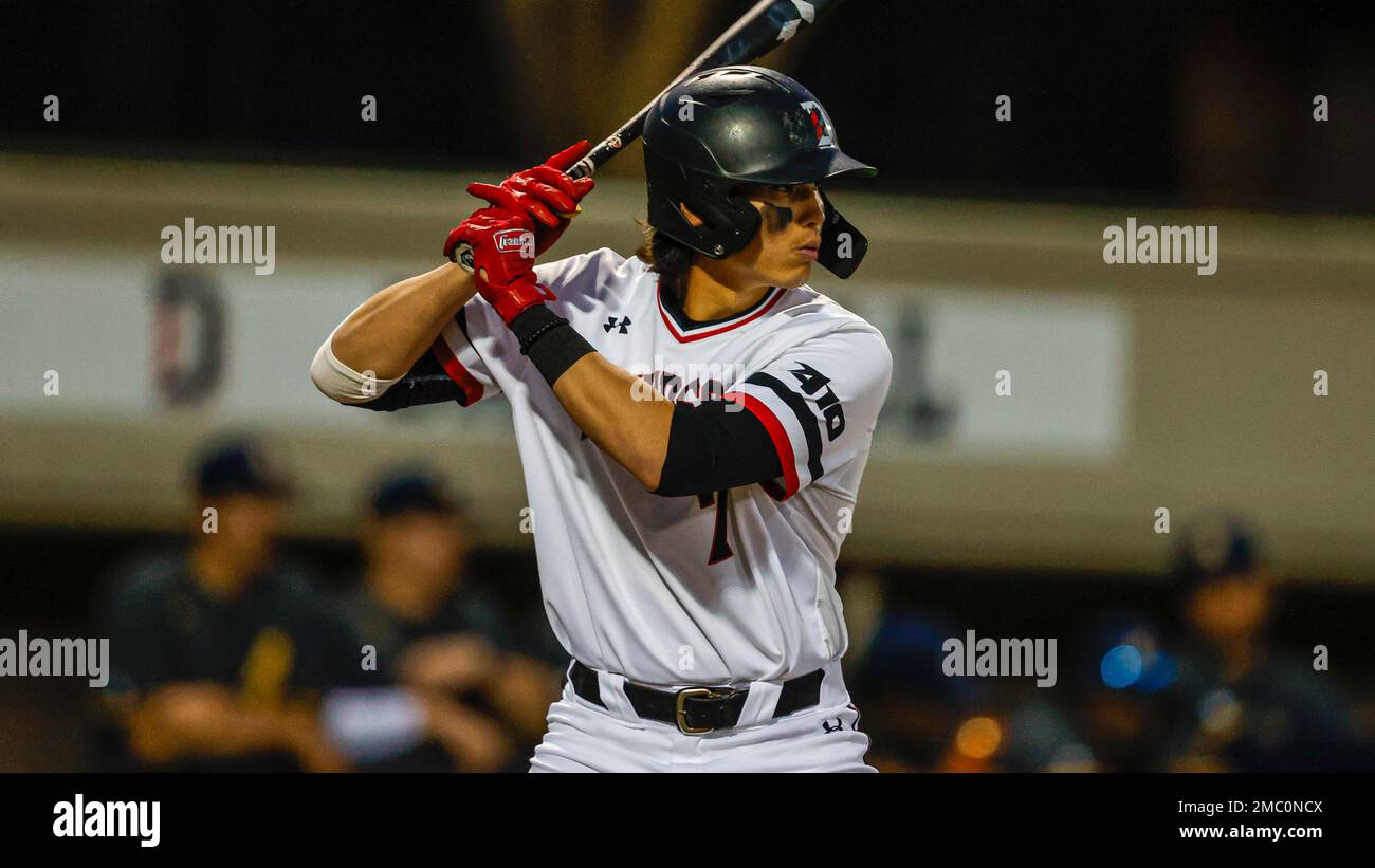 Davidson's Jacob Hinderleider at bat against N.C. A&T during an NCAA ...