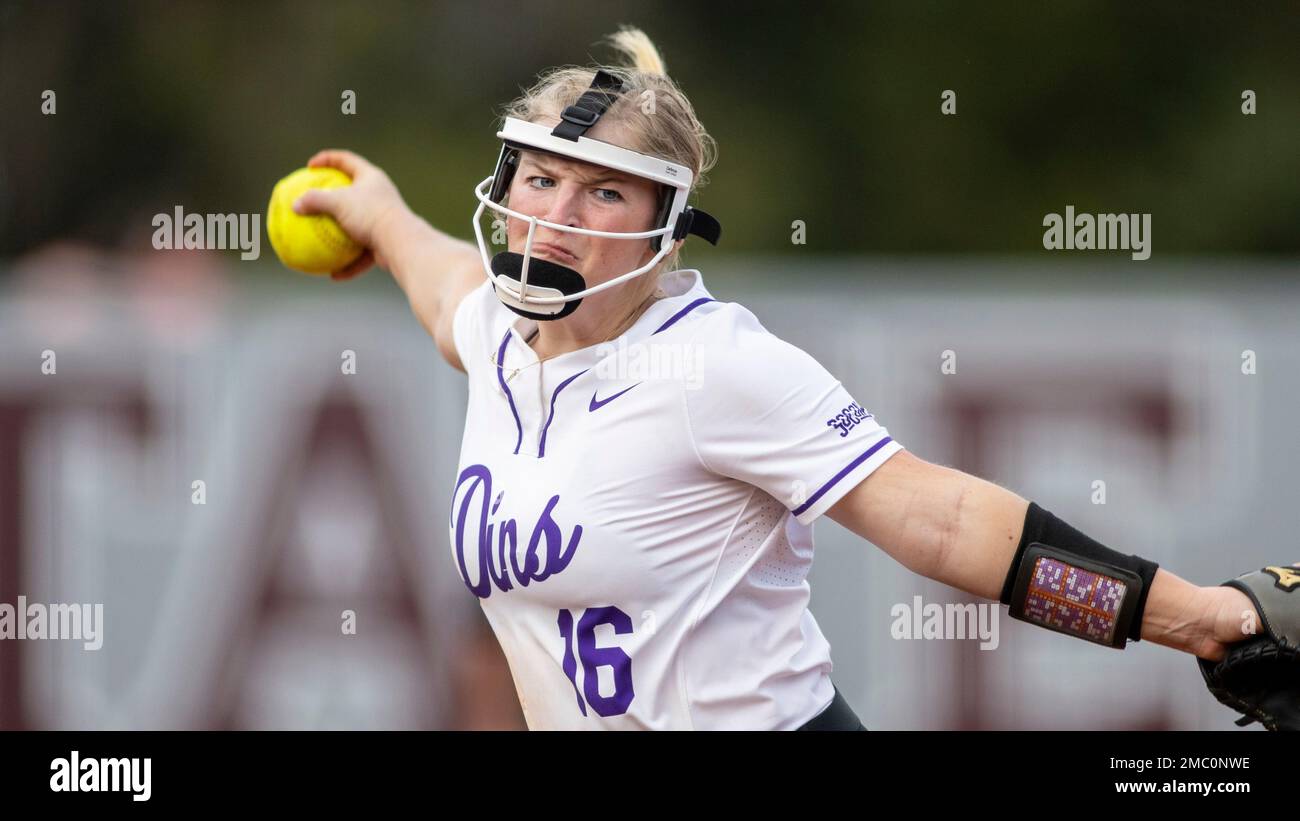 Furman pitcher/utility Lauralee Scott (16) during an NCAA softball game ...