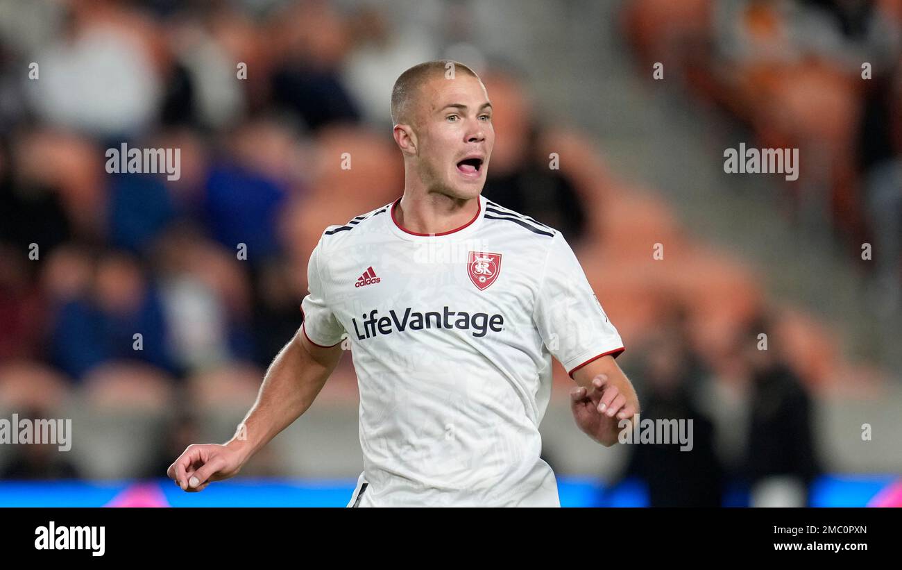 Real Salt Lake defenseman Erik Holt (20) during an MLS soccer match ...