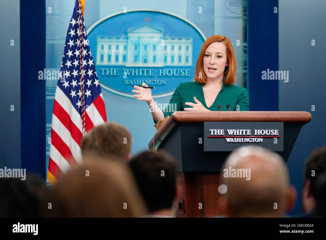 White House press secretary Jen Psaki speaks during a press briefing at ...